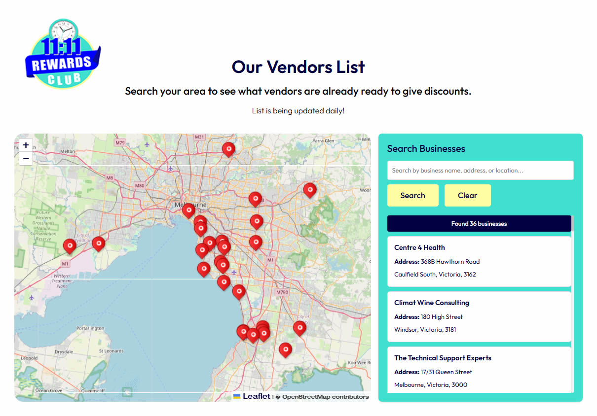 Our Vendors | 11:11 Discounts & Rewards Club